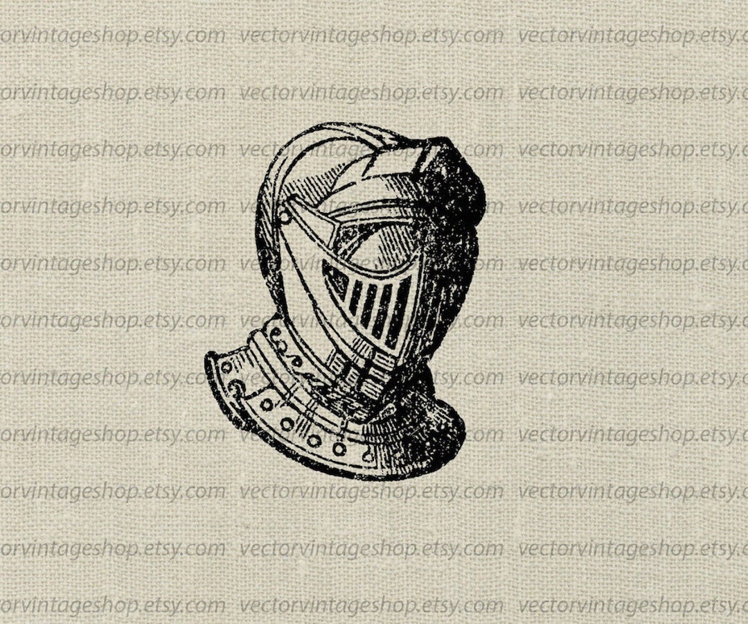 KNIGHTS HELMET SVG File, Vintage Style Vector Graphic, Barred Helmet ...