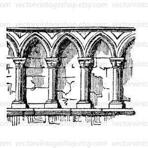 OLD ARCHWAY SVG File, Commercial Use, Arches Columns Medieval ...