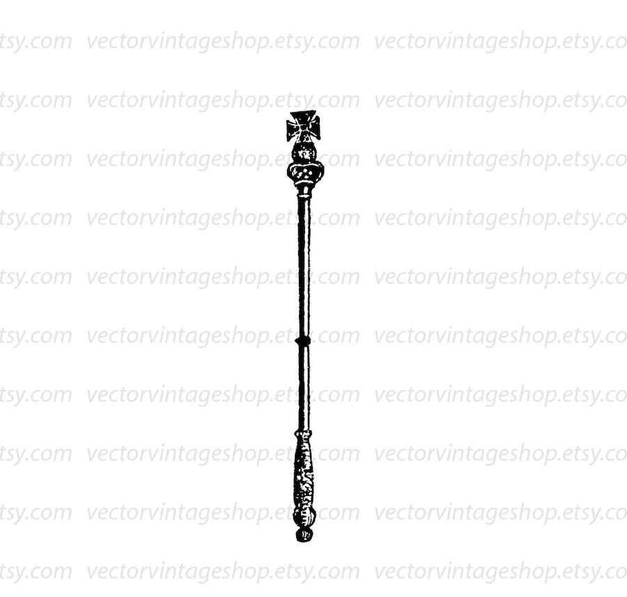 ROYAL SCEPTER SVG File Vintage Style Vector Illustration - Etsy