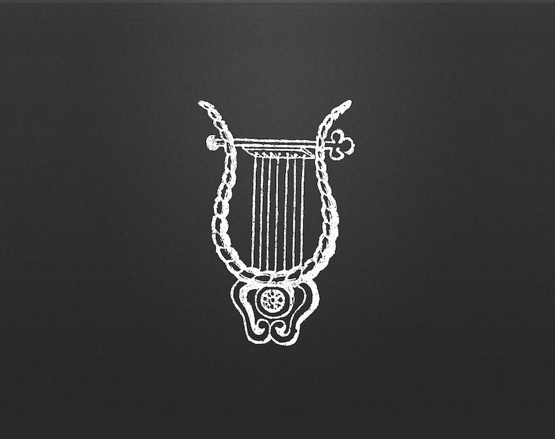 LYRE SVG File Vintage Style Vector Illustration Printable - Etsy