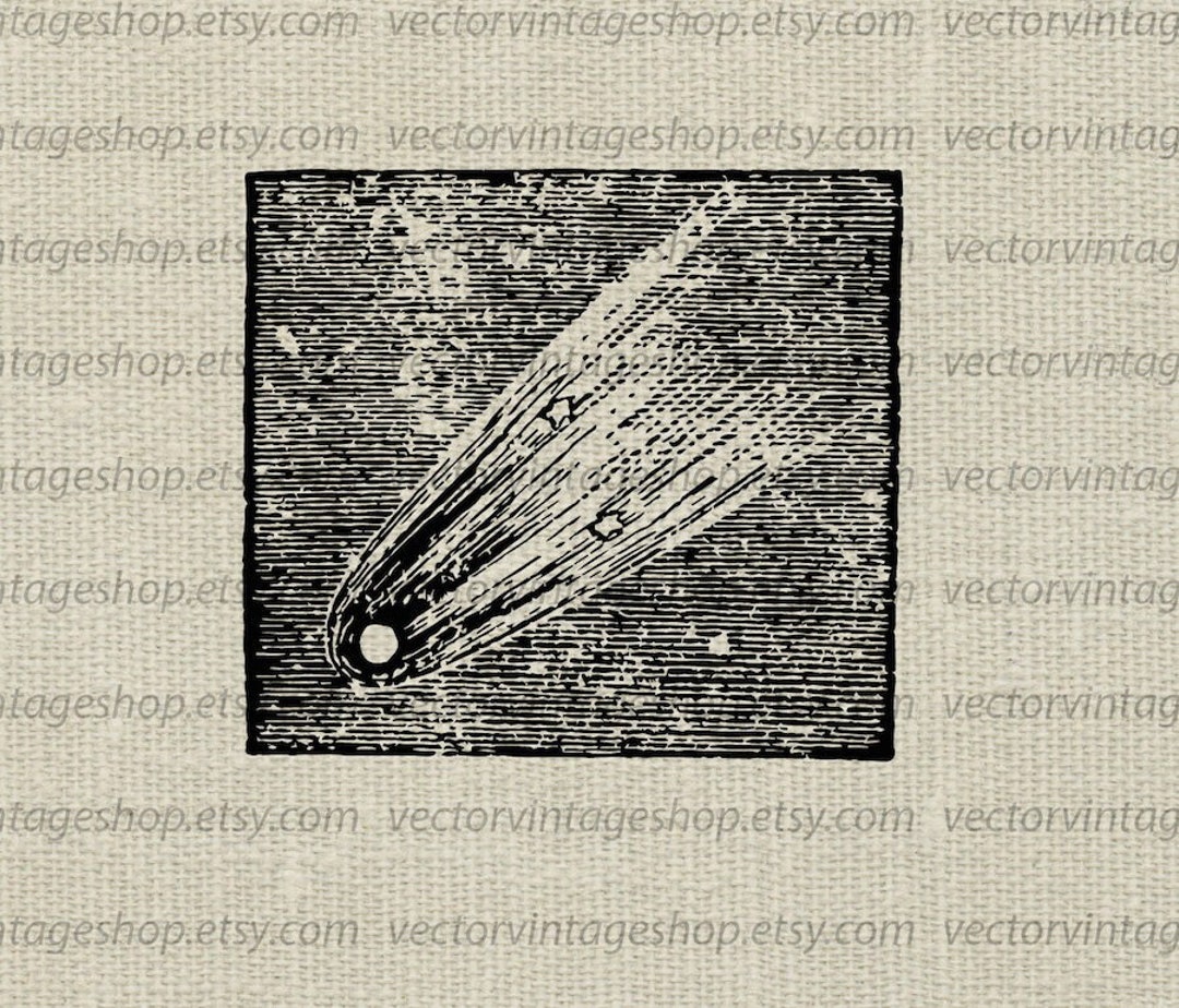 COMET SVG File, Vintage Style Vector Illustration, Astronomy, Falling ...