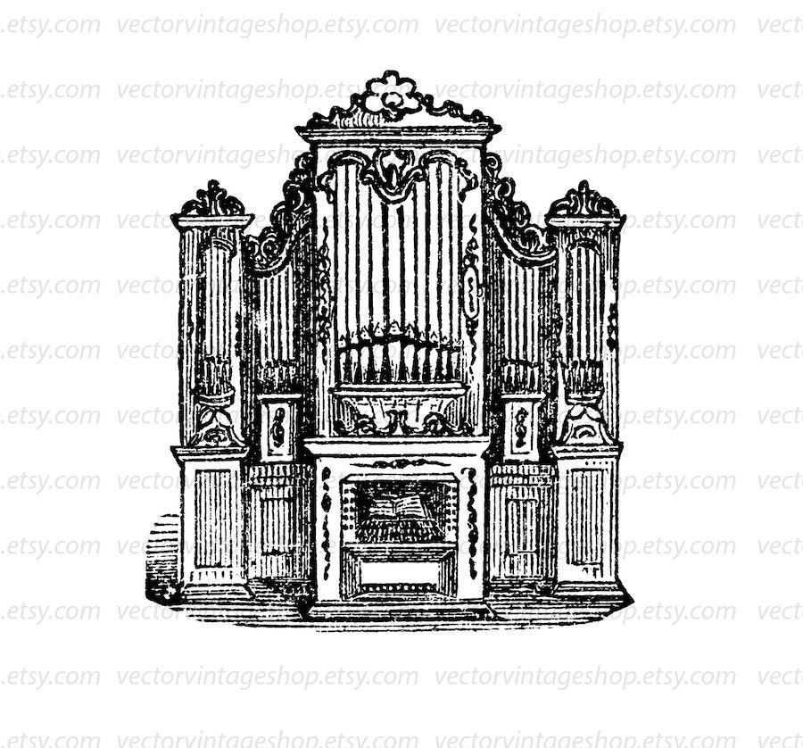 CHURCH ORGAN SVG File, Vintage Vector Illustration, Printable Download ...