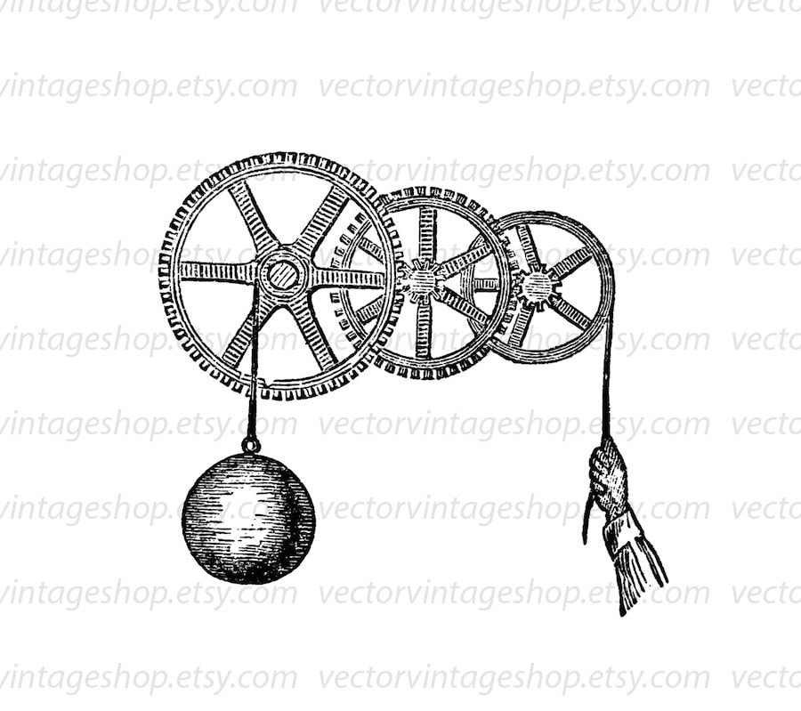 Vintage Pulley Gears SVG: Steampunk Industrial Decor (digital File) - Etsy
