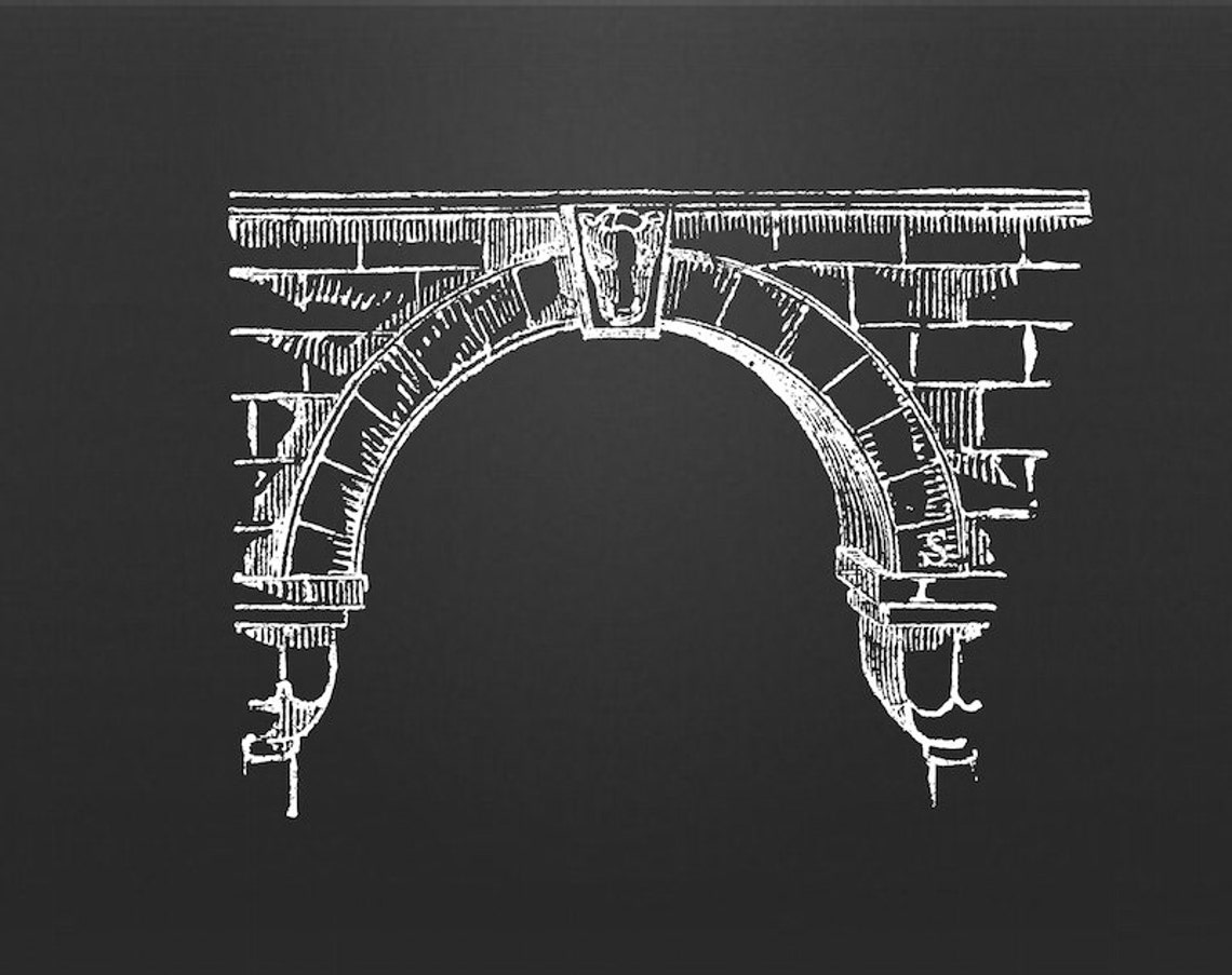 BRICK ARCHWAY SVG, Vintage Vector Illustration, Architecture Digital ...