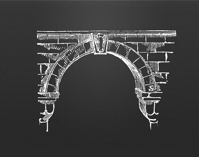 BRICK ARCHWAY SVG, Vintage Vector Illustration, Architecture Digital ...