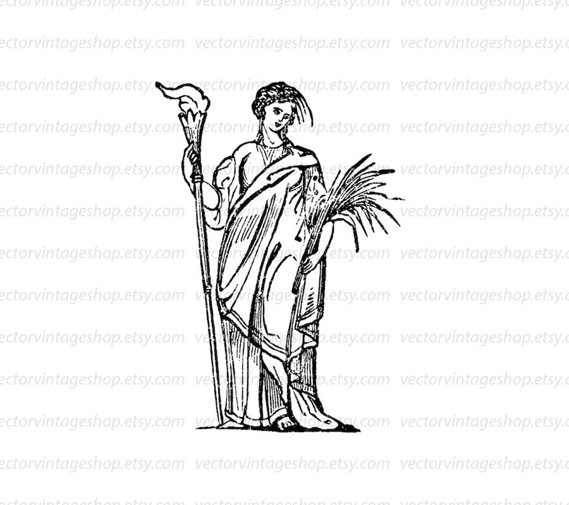 CERES Goddess SVG Vector Clip Art Graphic, Ancient Roman Myth, Grain ...