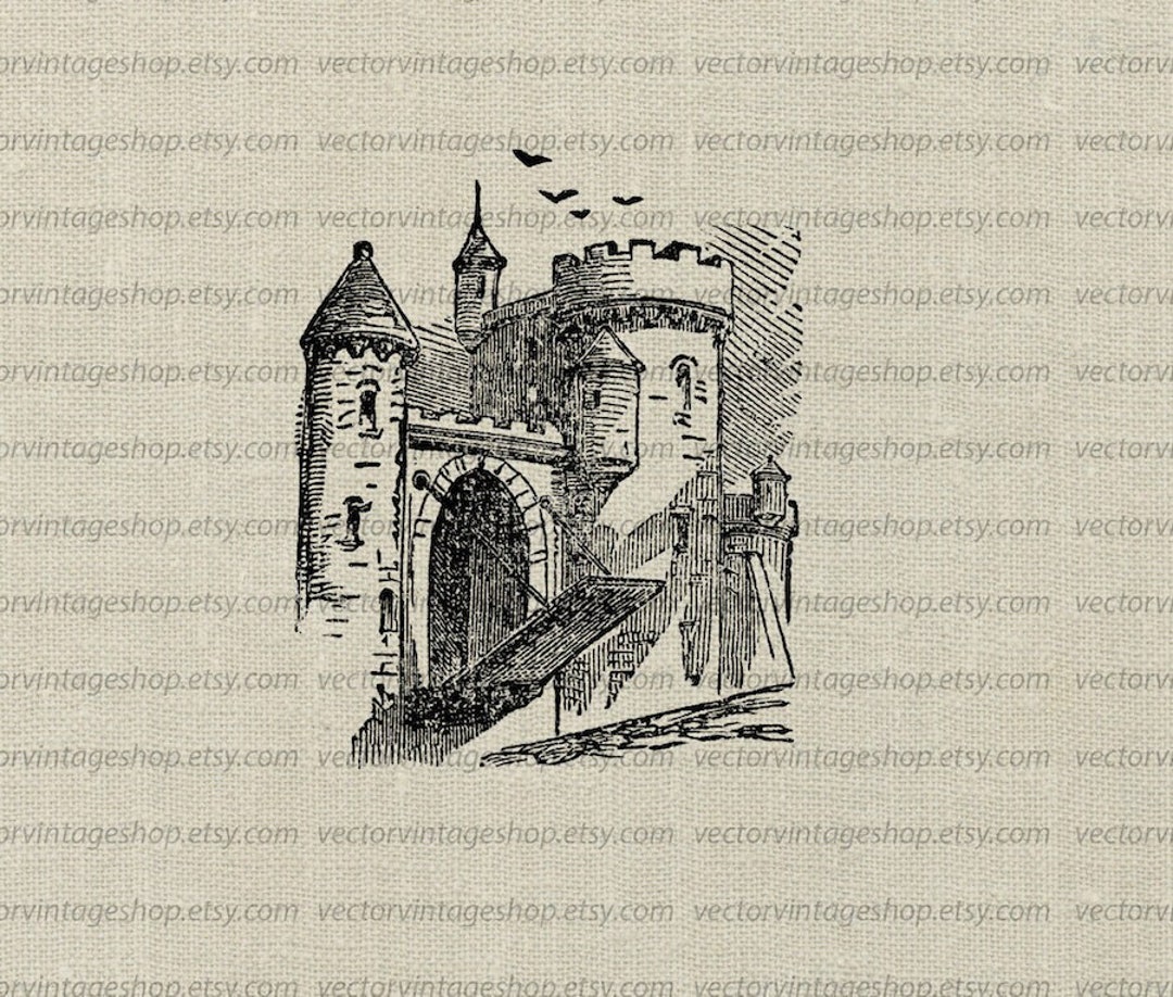 CASTLE DRAWBRIDGE SVG File, Fairy Tale Princess Decor, Vintage ...