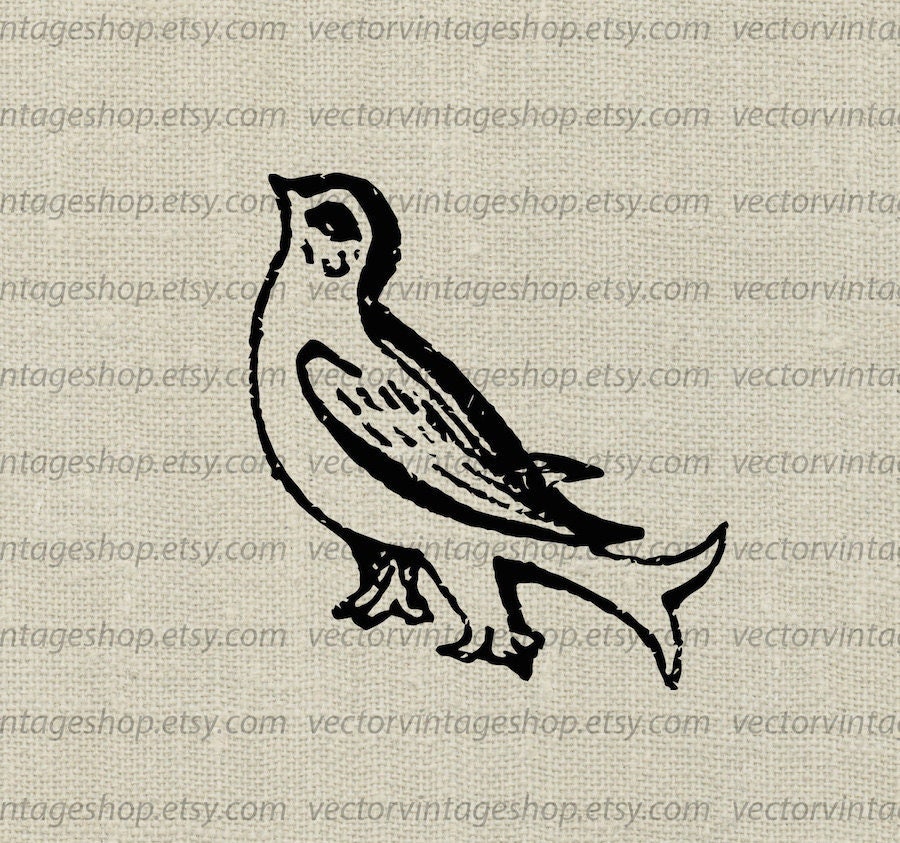 BIRD SVG File, Marlet Vintage Style Illustration, Commercial Use ...
