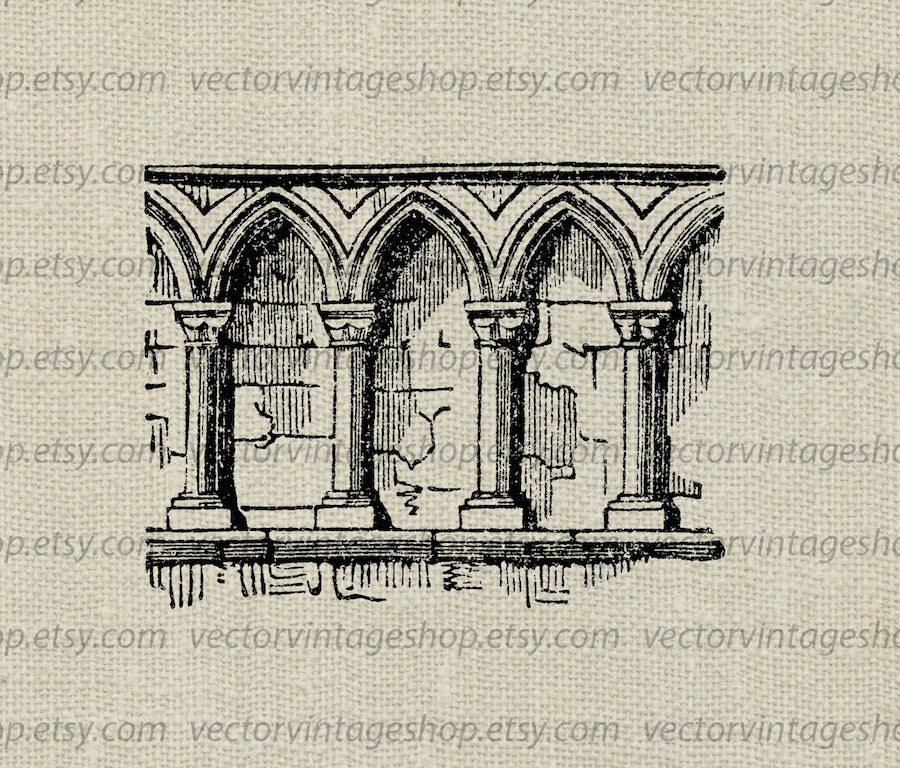 OLD ARCHWAY SVG File, Commercial Use, Arches Columns Medieval ...