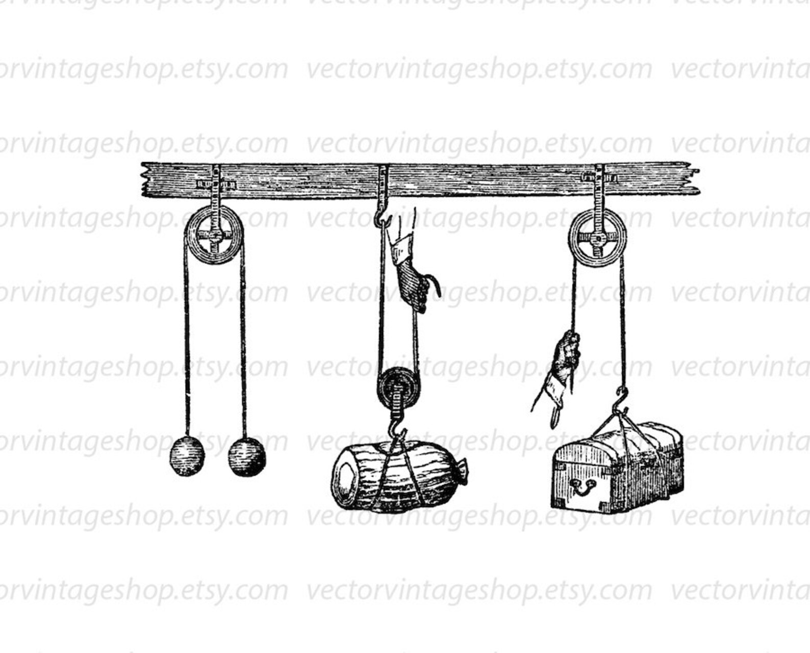 Vintage Pulley SVG: Antique Tool Illustration (printable Download) - Etsy