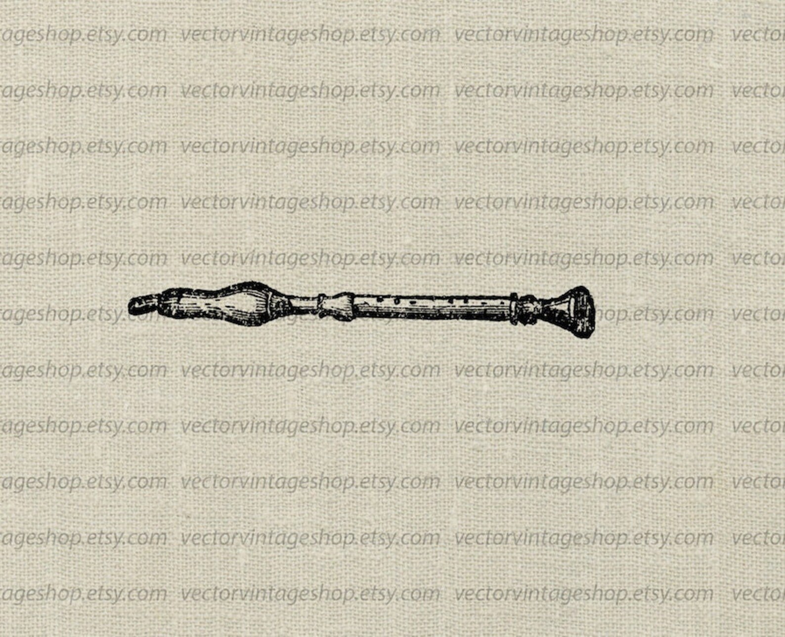 FLUTE SVG File, Flageolet, Vintage Style Vector Illustration, Printable ...