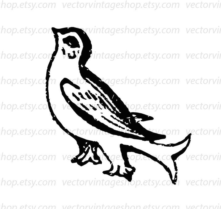 BIRD SVG File, Marlet Vintage Style Illustration, Commercial Use ...
