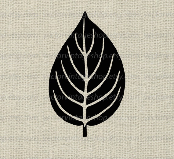 LEAF SILHOUETTE SVG Round Leaf Vector Clip Art Botanical Art | Etsy