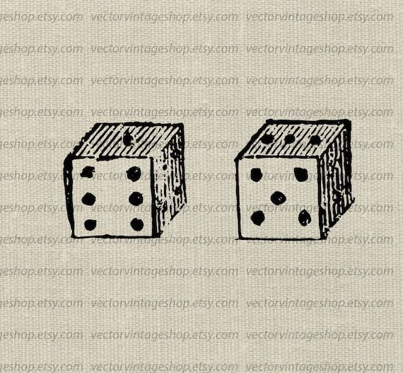 DICE SVG File Pair of Dice Vintage Illustration Commercial | Etsy