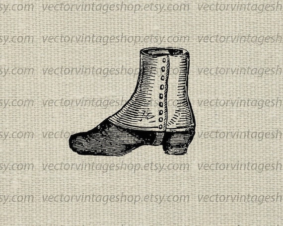 VICTORIAN SHOE SVG File Gaiter Shoe Ankle Boot Vintage - Etsy