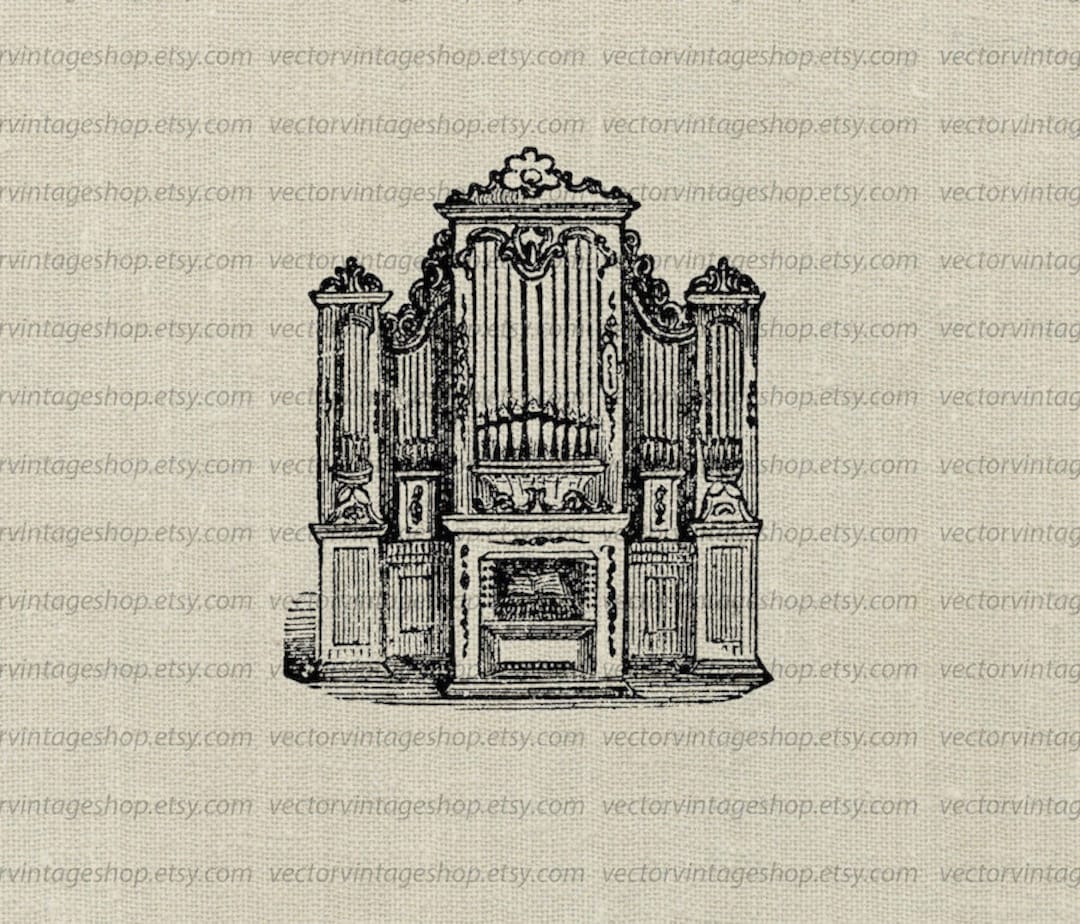 CHURCH ORGAN SVG File, Vintage Vector Illustration, Printable Download ...