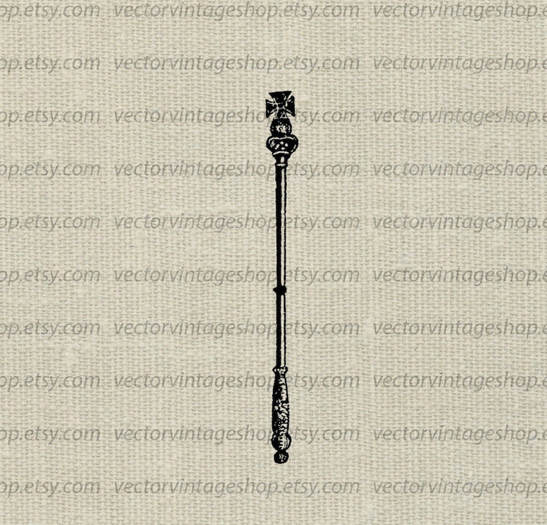 ROYAL SCEPTER SVG File, Vintage Style Vector Illustration, Commercial ...