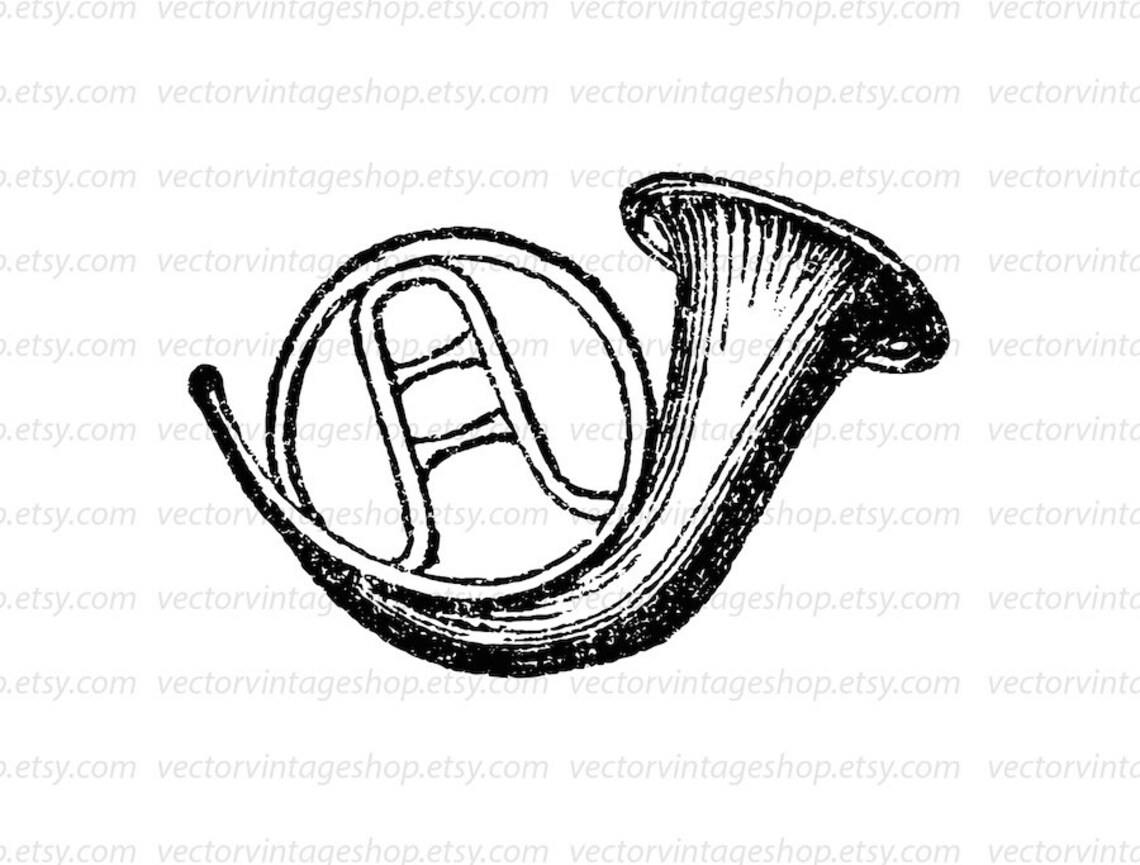 FRENCH HORN SVG File, Vintage Style Vector, Music Instrument Clip Art ...