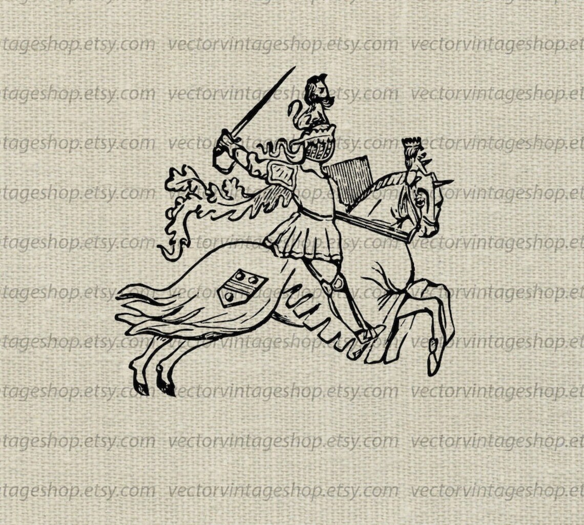 MEDIEVAL KNIGHT SVG File Vintage Style Vector Illustration - Etsy