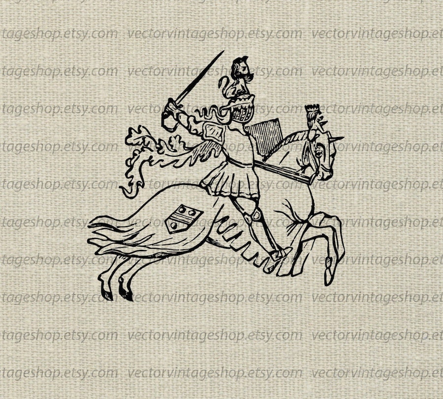 MEDIEVAL KNIGHT SVG File Vintage Style Vector Illustration - Etsy