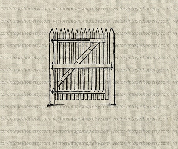 GATE SVG File Vintage Style Vector Clipart Picket Fence | Etsy