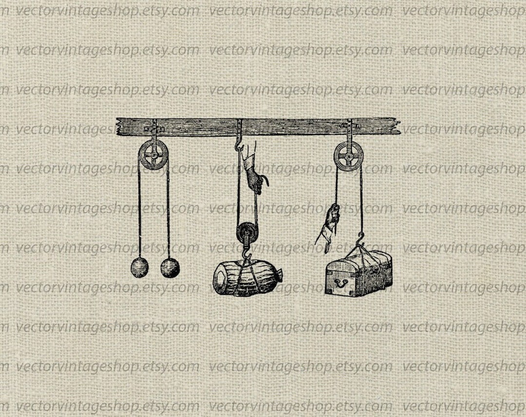 Vintage Pulley SVG: Antique Tool Illustration (printable Download) - Etsy