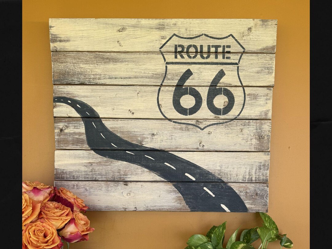 Rustic Route 66 Wood Sign | Historic Route 66 Wall Decor | Road Trip ...