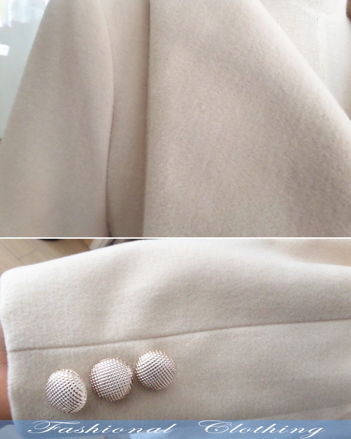 Cream Wool Coat Midi Coat Autumn Winter Warm Coat Women - Etsy
