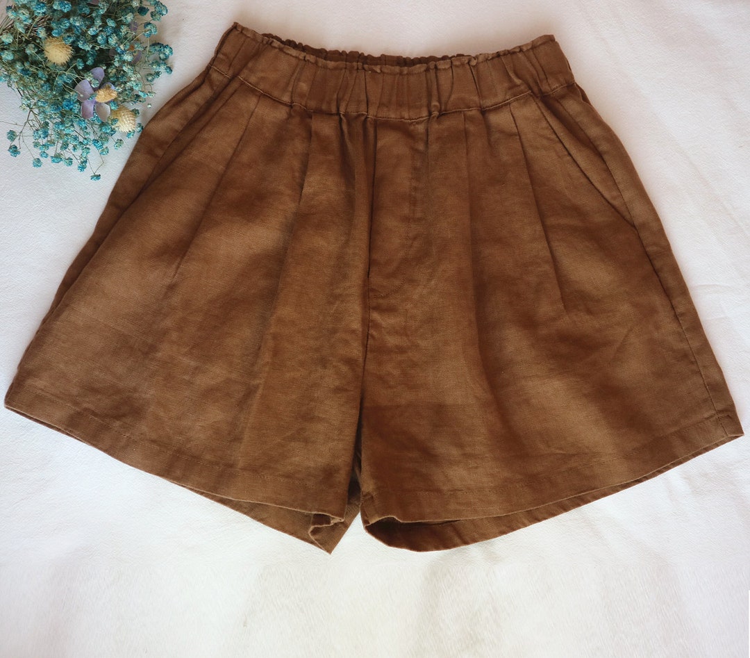 Linen Shorts Pants Linen Short Trousers Casual Pants Women's Summer ...