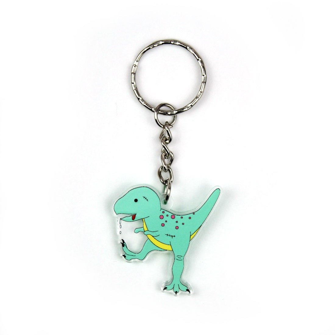 Zombie T-rex Keyring, Dinosaur Keyring, Kids Keyring, Acrylic Keyring ...