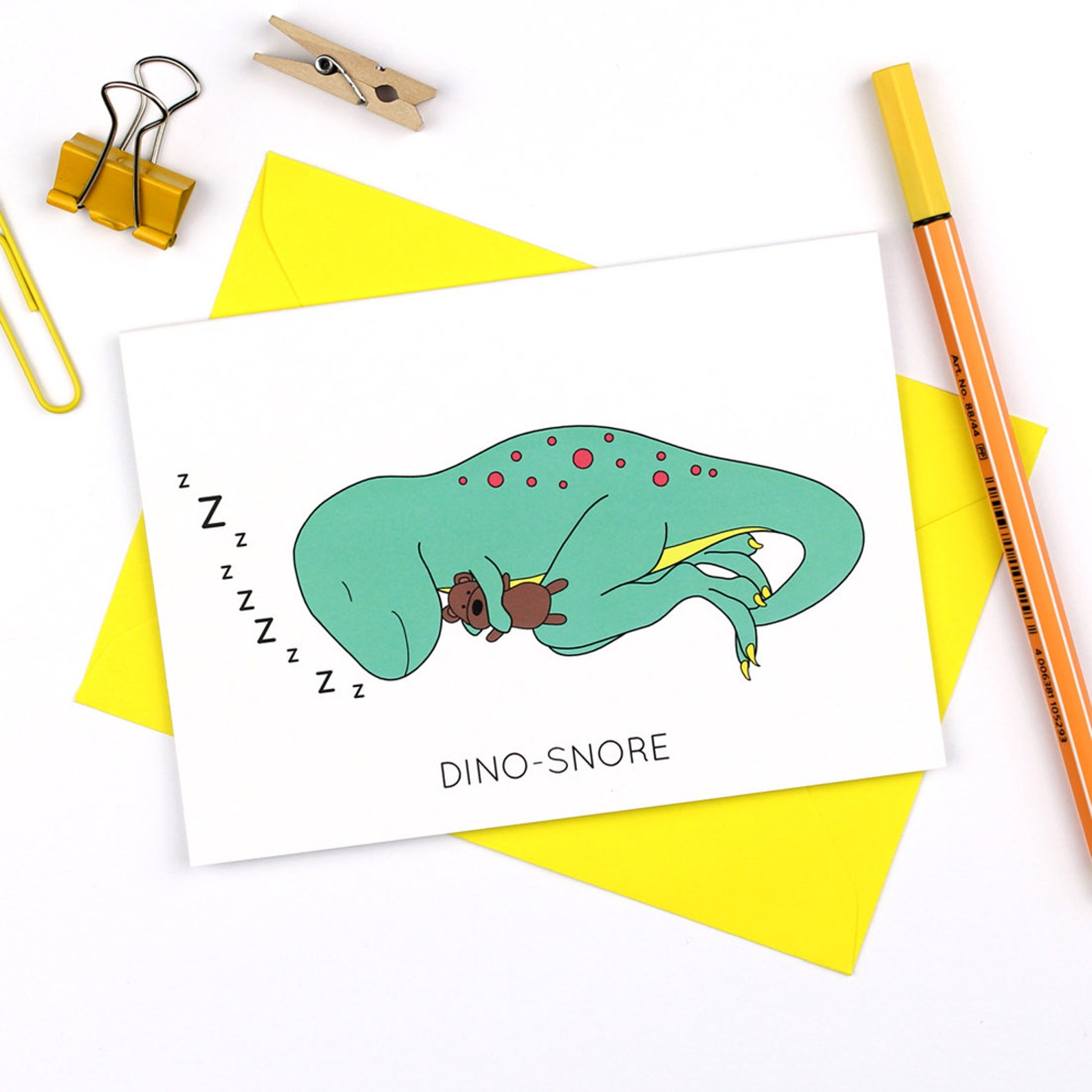 Dino-snore Dinosaur Greeting Card Funny Father's Day - Etsy