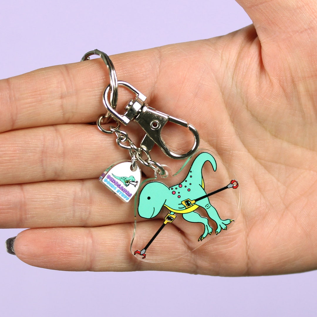 Grabby Arms Dinosaur Keyring, Dinosaur Keyring, Kids Keyring, Acrylic ...