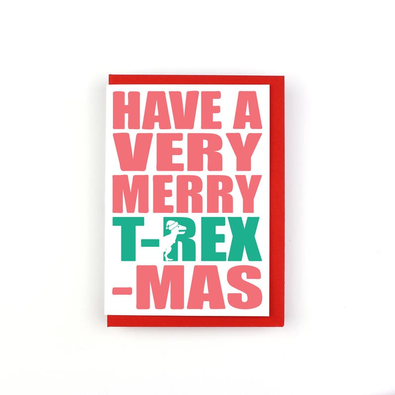 Have A Very Merry T-rex-mas Dinosaur Greeting Card - Etsy