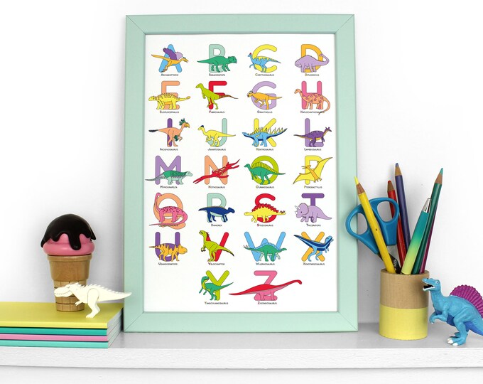 DINOSAURS Alphabet Poster From A to Z, BIG POSTER 13x19 Inches - Etsy ...