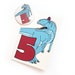 Number 5 Card and Badge Set Dinosaur Birthday Badge Birthday - Etsy