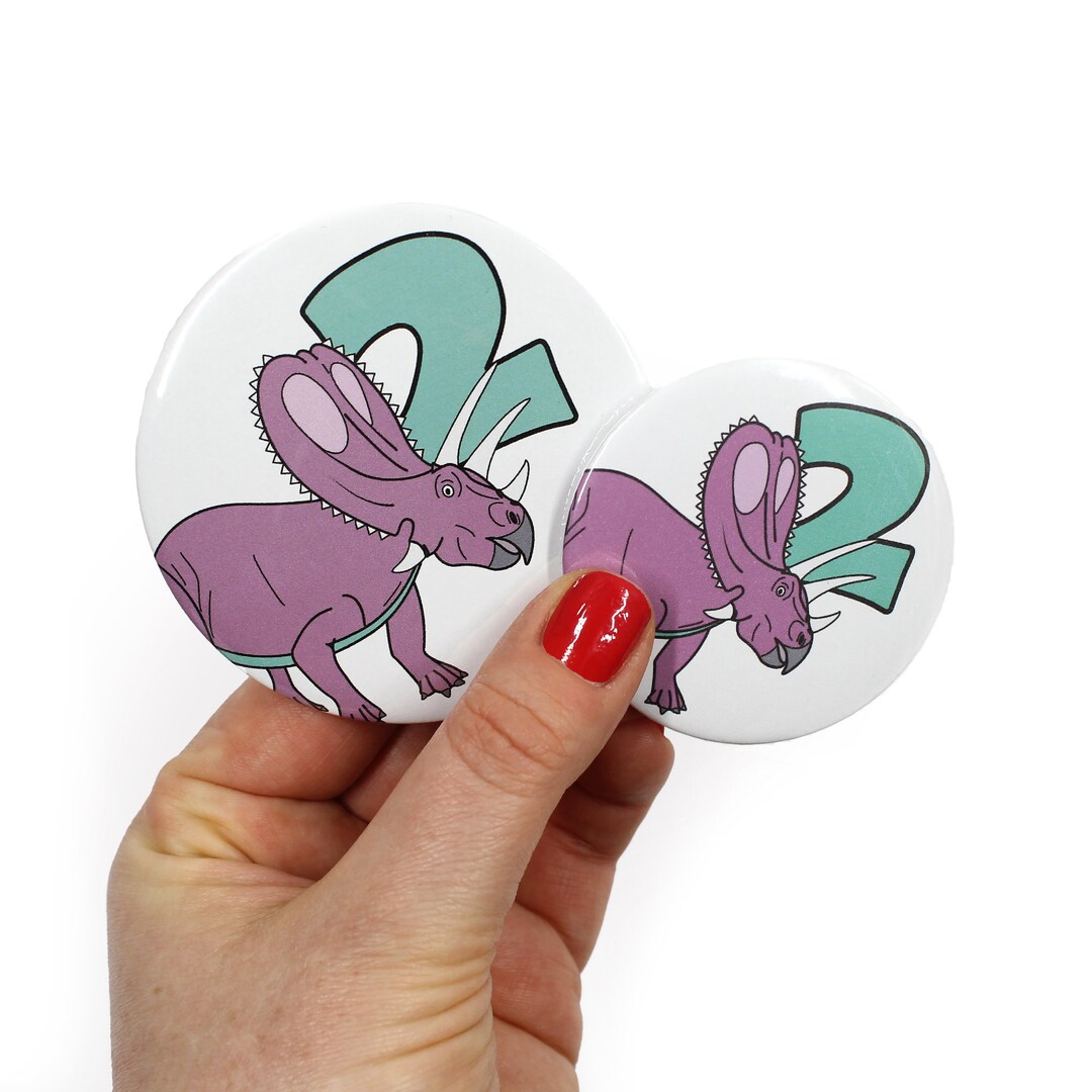 Number 2 Badge, Dinosaur Birthday Badge, Two Badge, Badges for Kids ...