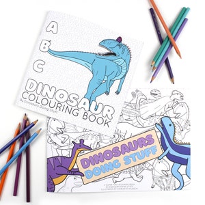Two Pack of Colouring Books - ABC Dinosaur, Dinosaurs Doing Stuff ...