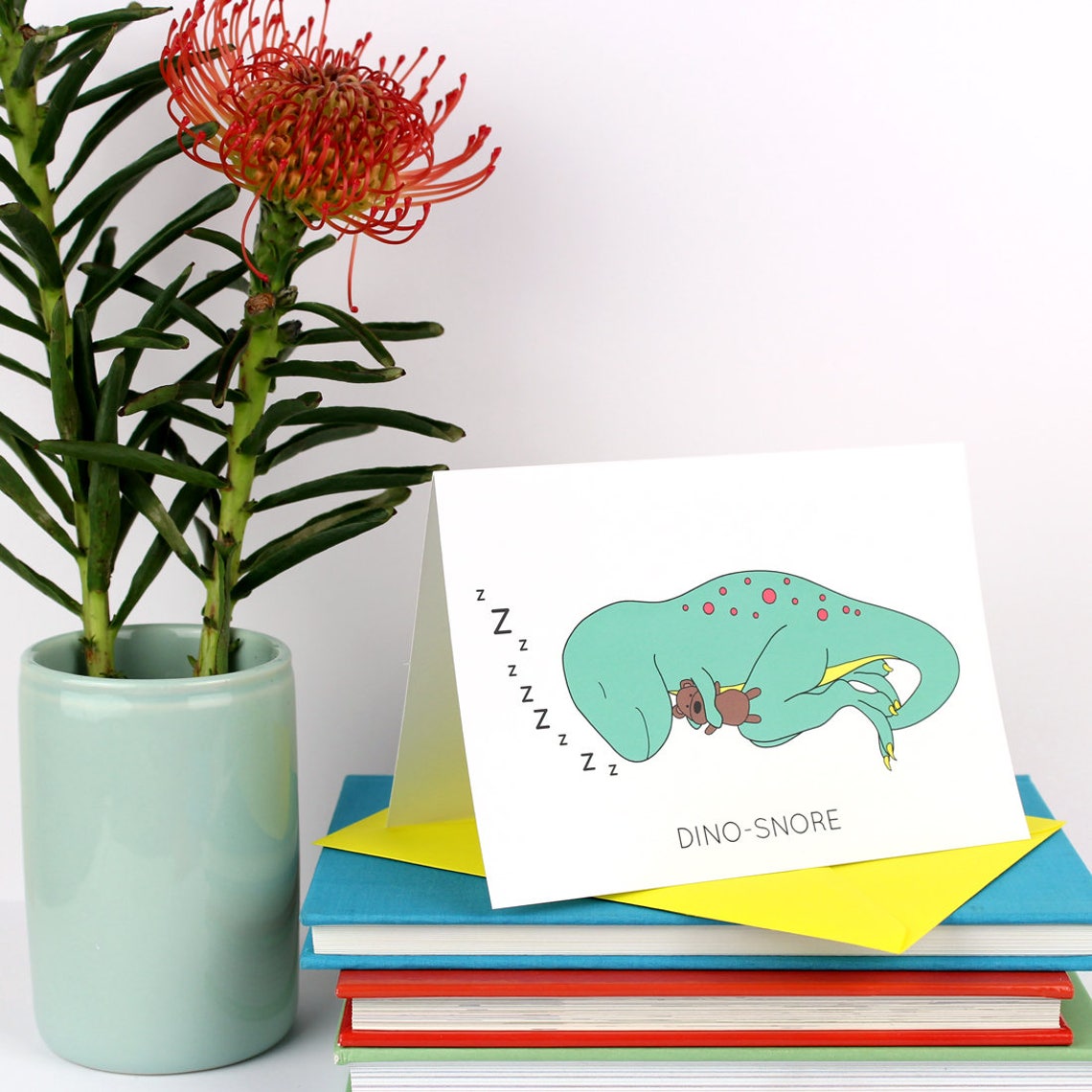 Dino-snore Dinosaur Greeting Card Funny Father's Day - Etsy
