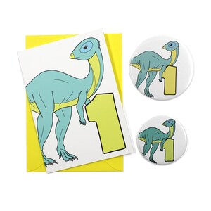 Number 1 Badge, Dinosaur Birthday Badge, One Badge, Badges for Kids ...