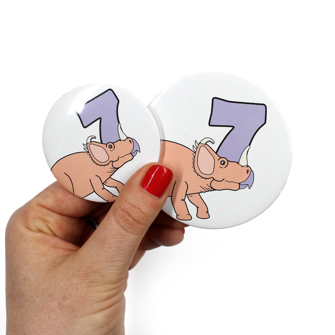 Number 7 Card and Badge Set Dinosaur Birthday Badge Birthday | Etsy