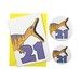 Number 21 Card and Badge Set Dinosaur Birthday Badge - Etsy