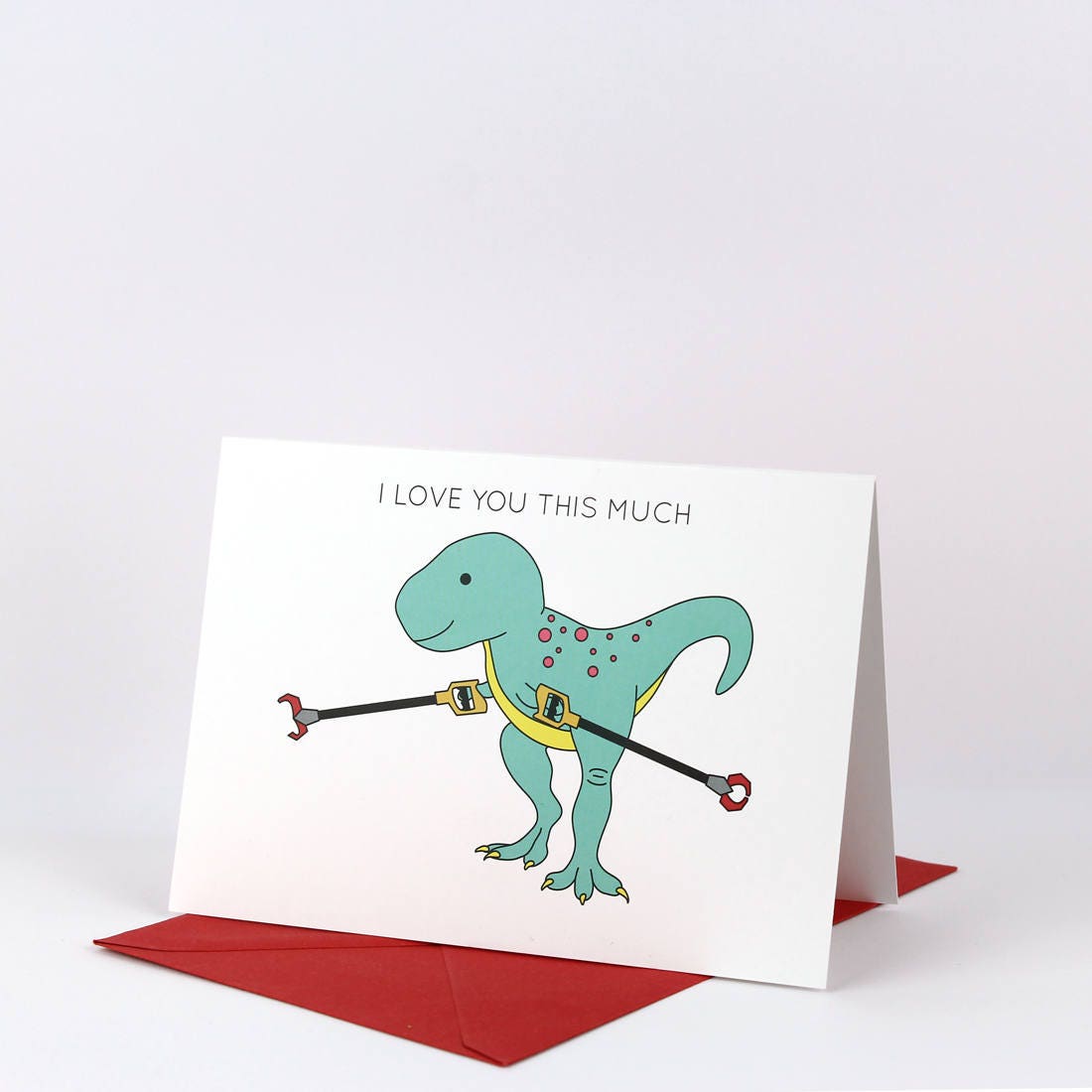 I Love You This Much T-rex Valentine's Day Dinosaur | Etsy