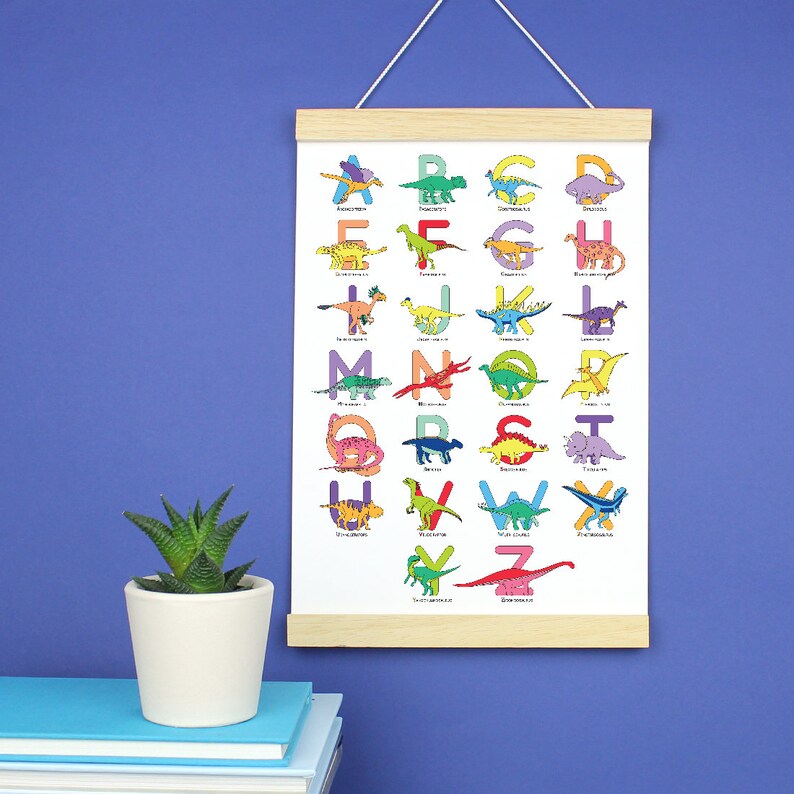 Large Letter Dinosaur Alphabet Poster, Birthday Gifts, Alphabet ...