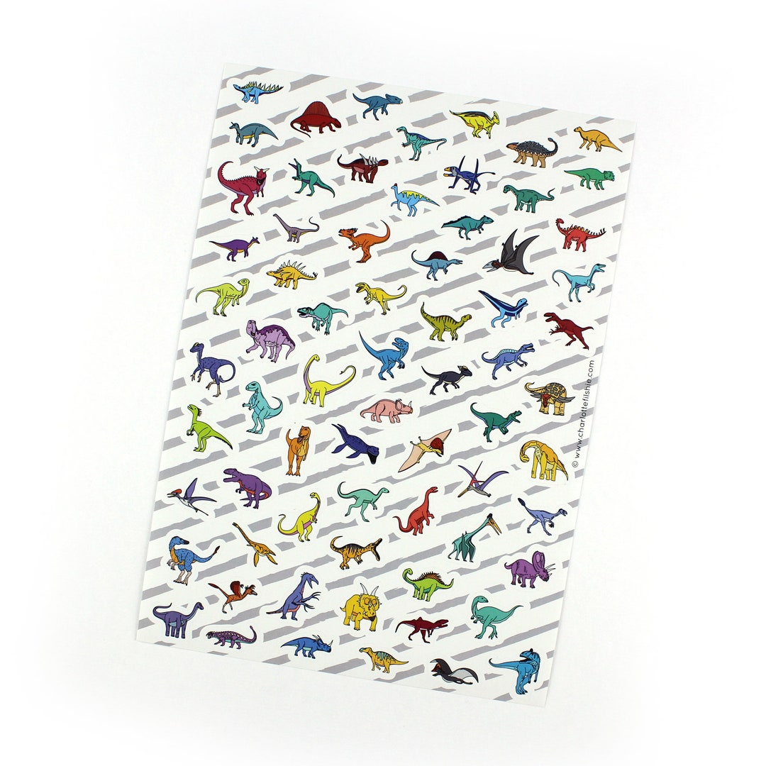 Dinosaur Mini Sticker Sheet A5 - Etsy