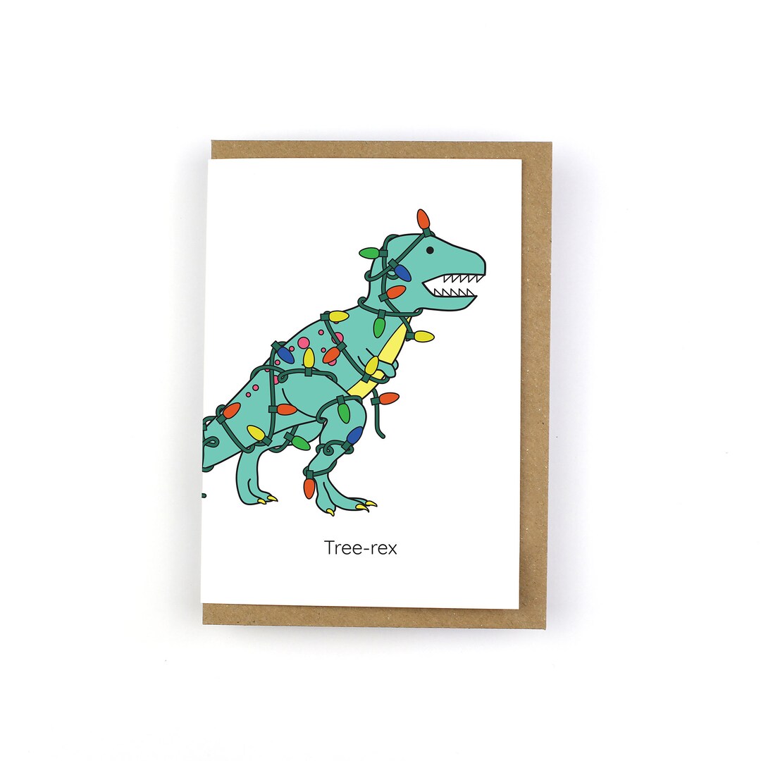 Tree-rex Dinosaur Christmas Card Christmas Card Cards for - Etsy