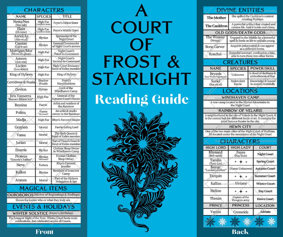 ACOFAS Reading Guide | Bookmark | Maas | Printable | Digital | Frost ...