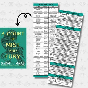ACOMAF Reading Guide | Bookmark | Maas | Printable | Digital | Mist ...