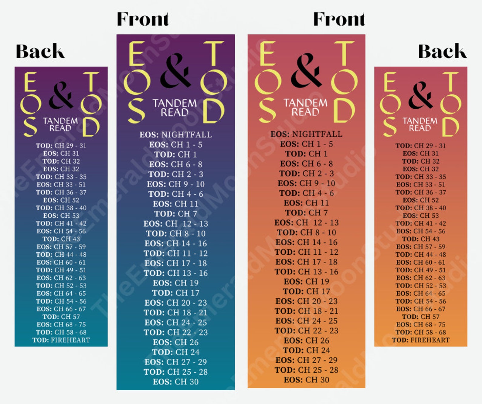 TOG Tandem Read Guide Bookmark Empire of Storms & Tower of Dawn Throne ...