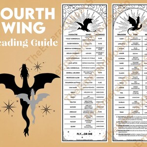 Fourth Wing Series Bookmark Set | Laminated | Reading Guide | Yarros ...