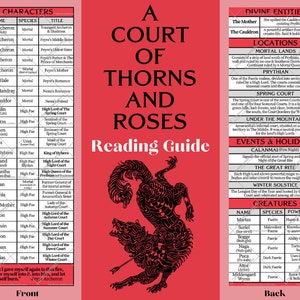 ACOTAR Reading Guide | Bookmark | Maas | Printable | Digital | Thorns ...